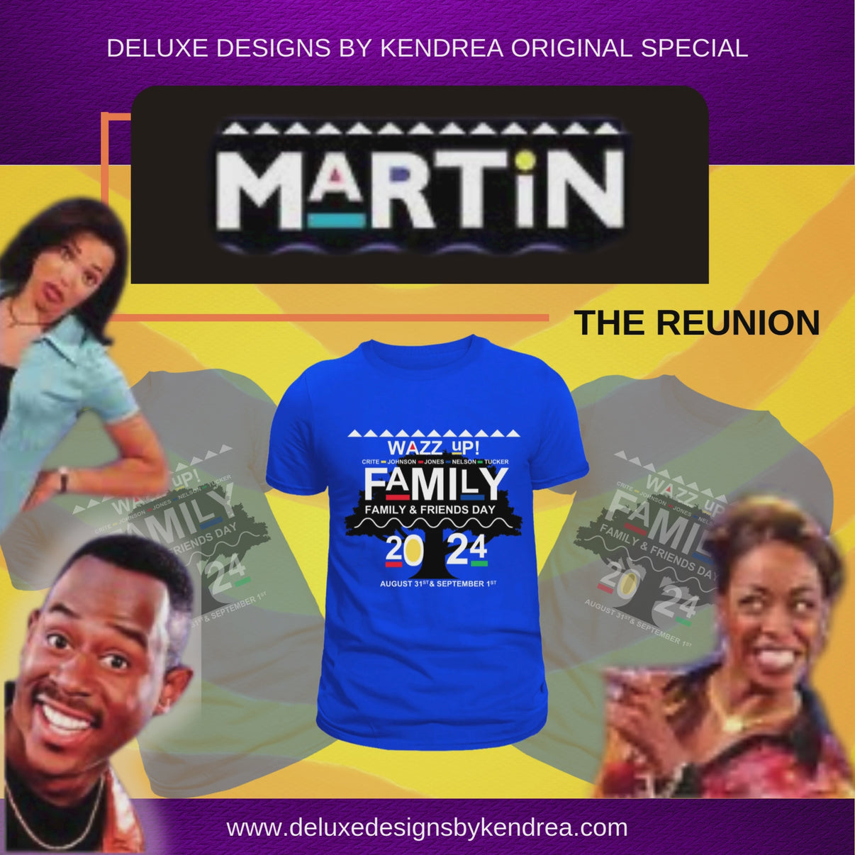 Martin Sitcom-Themed Family Reunion T-Shirt Design | Editable Canva Te ...